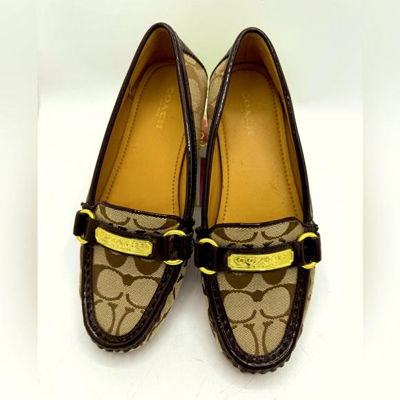 Coach | Shoes | Coach Felisha Signature Jacquard Moccasin Driving Shoes ...